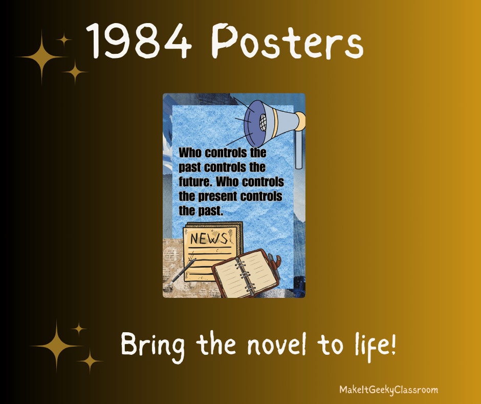 1984 George Orwell Quote Poster; 1984 Classroom Poster; 1984 Printables ...