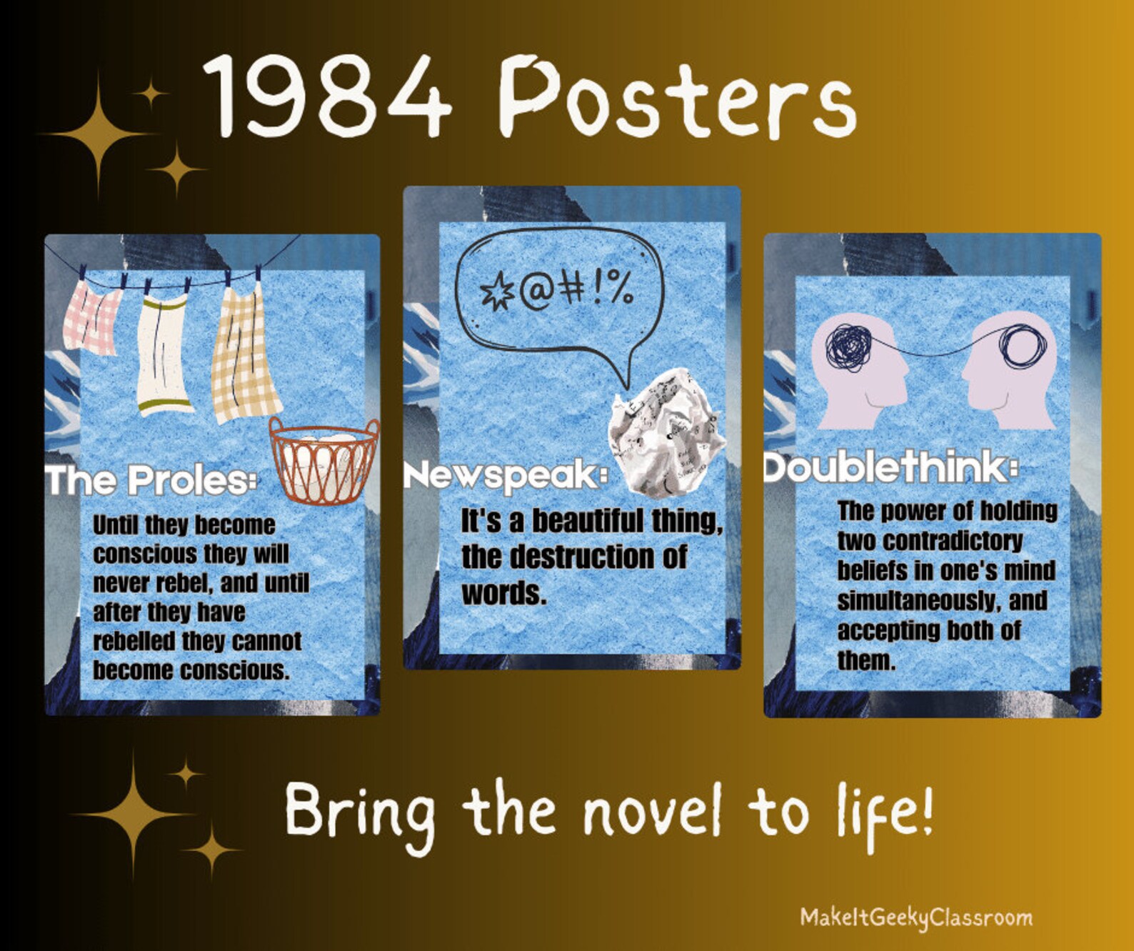 1984 George Orwell Quote Poster; 1984 Classroom Poster; 1984 Printables ...