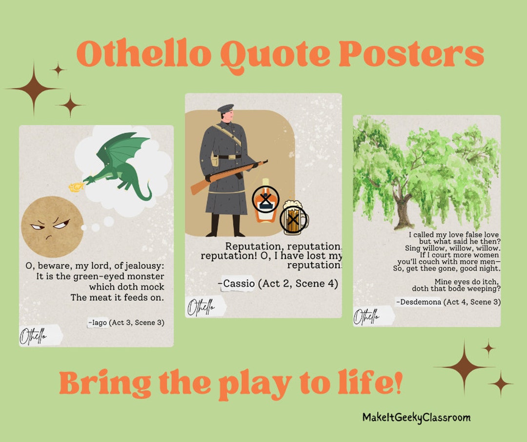Shakespeare Posters; Othello Posters; English Teacher Classroom; Ela ...
