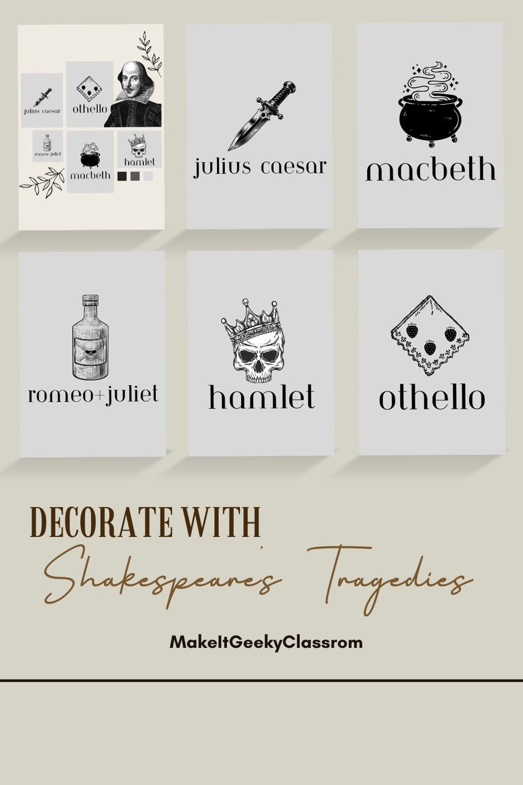 Shakespeare's Tragedies Posters; English Teacher Classroom; Ela ...