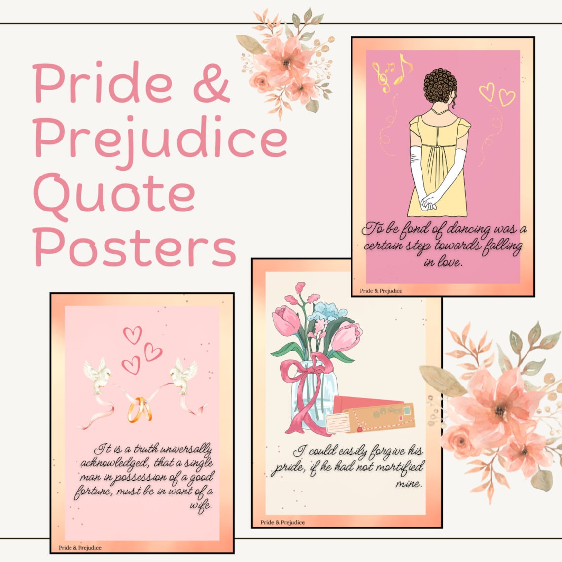Pride & Prejudice Poster; Pride and Prejudice Character Chart; Jane ...