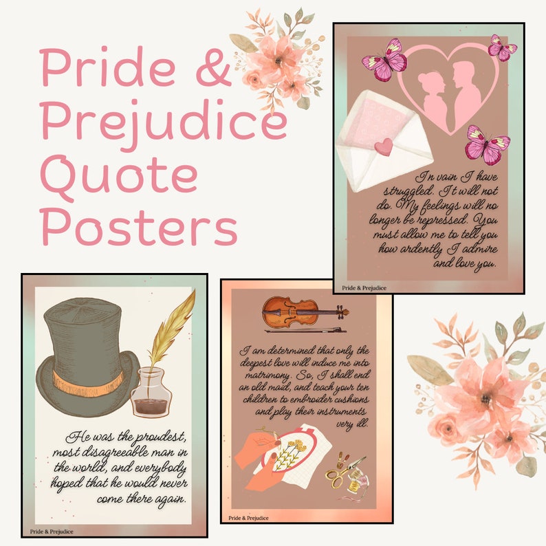 Pride & Prejudice Poster; Pride and Prejudice Character Chart; Jane ...
