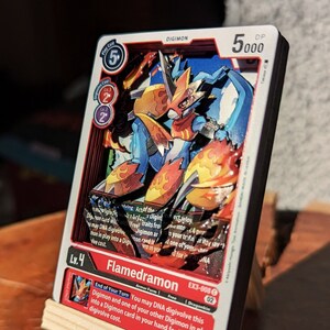 Flamedramon digimon 3D Trading Card - Etsy