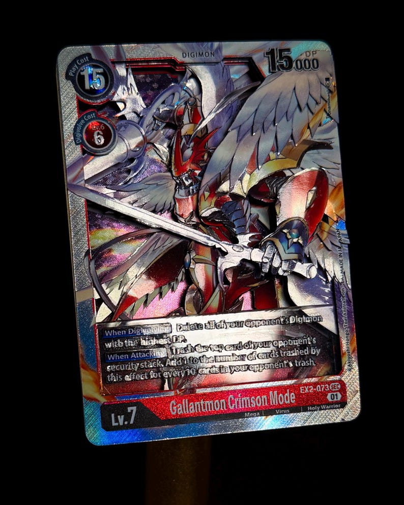 Gallantmon Crimson Mode 3D Trading Card - Hand-crafted Digimon Card Art ...