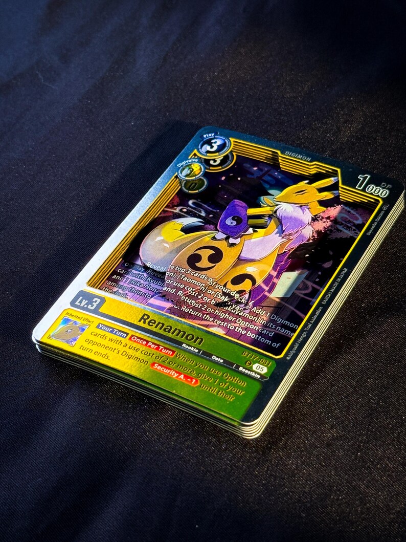 Renamon - Digimon Trading Card Shadowbox - Etsy