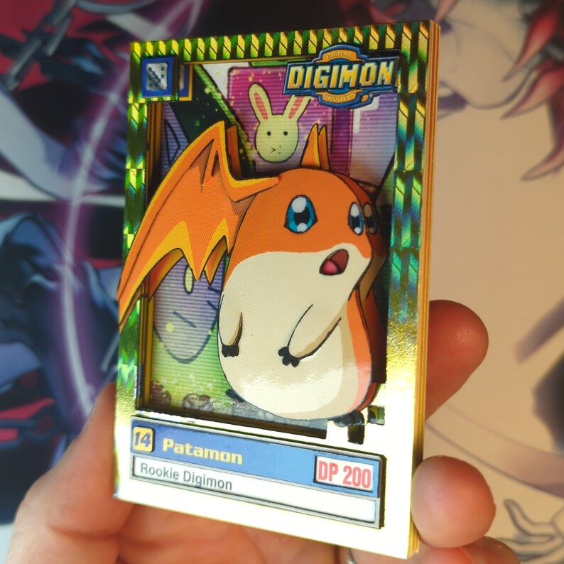 Patamon digimon 3D Card Animated Series Edition - Etsy