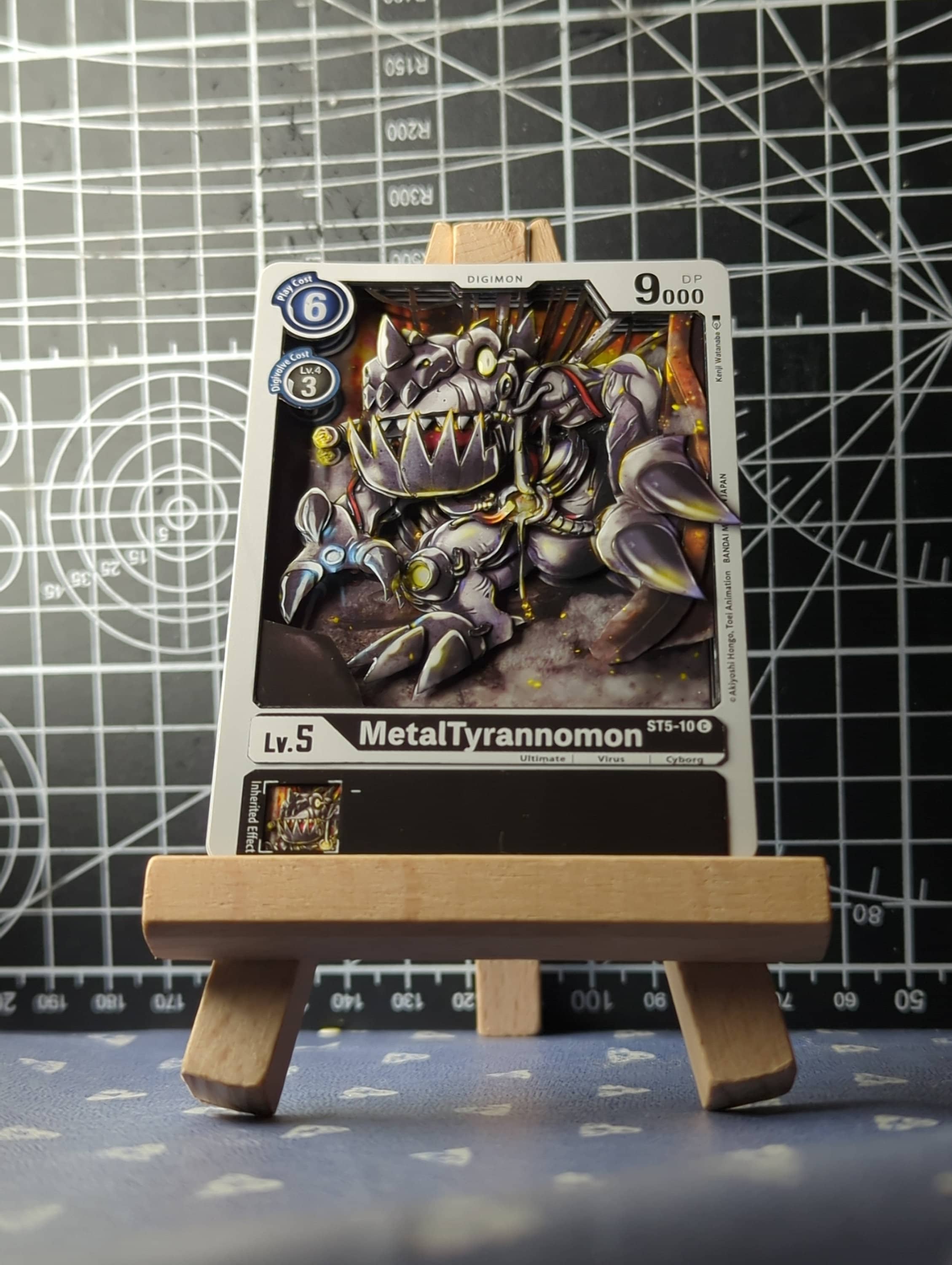 Metaltyrannomon digimon 3D Trading Card - Etsy