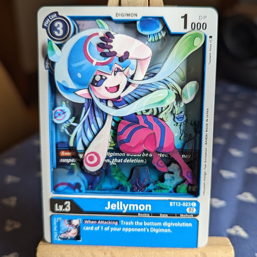 Jellymon digimon 3D Trading Card - Etsy