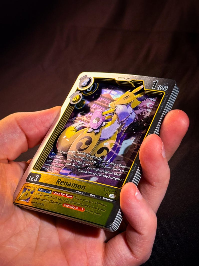 Renamon - Digimon Trading Card Shadowbox - Etsy