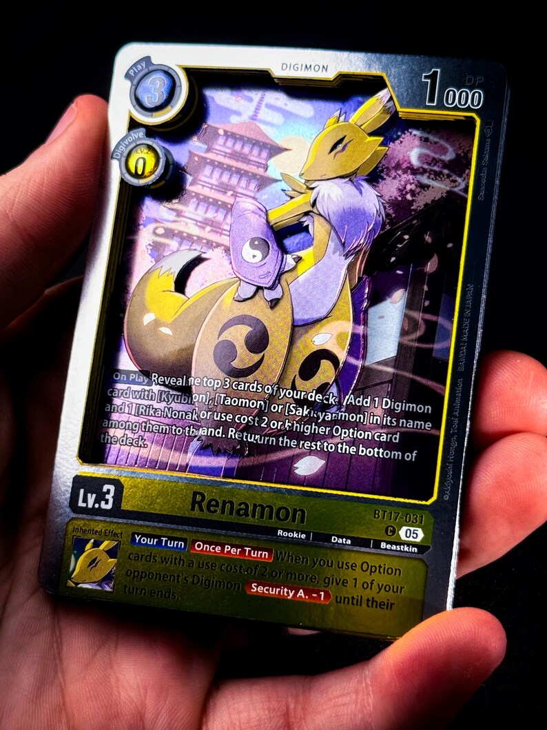 Renamon - Digimon Trading Card Shadowbox - Etsy