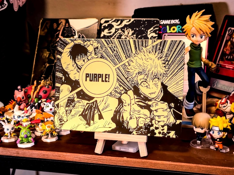 Gojo Acrylic Mirror Art, 5x7 in | Jujutsu Kaisen Black & Gold Wall ...