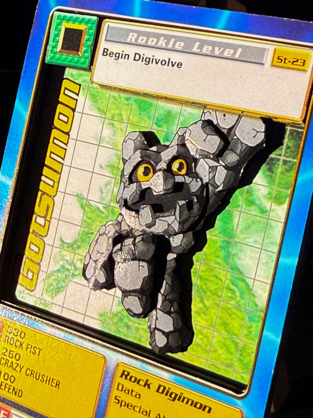 Gotsumon - Vintage Digimon Trading Card Alter (minimalist) - Etsy