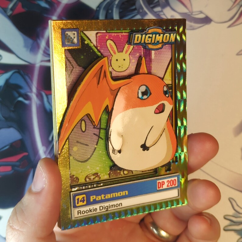 Patamon digimon 3D Card Animated Series Edition - Etsy