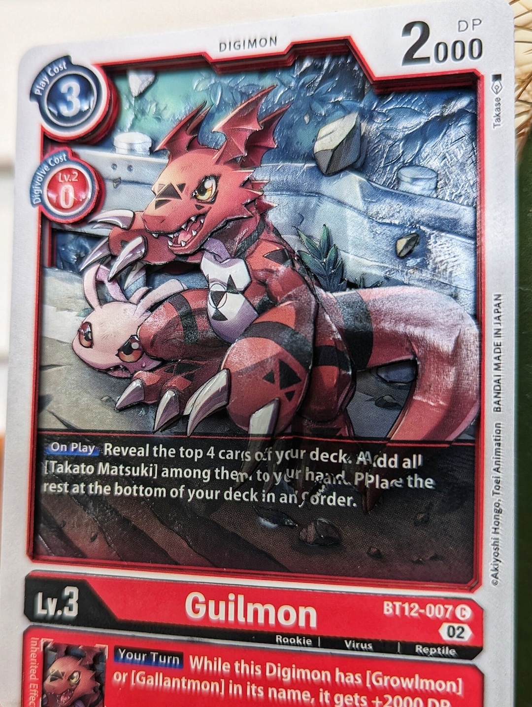 Guilmon digimon 3D Trading Card - Etsy