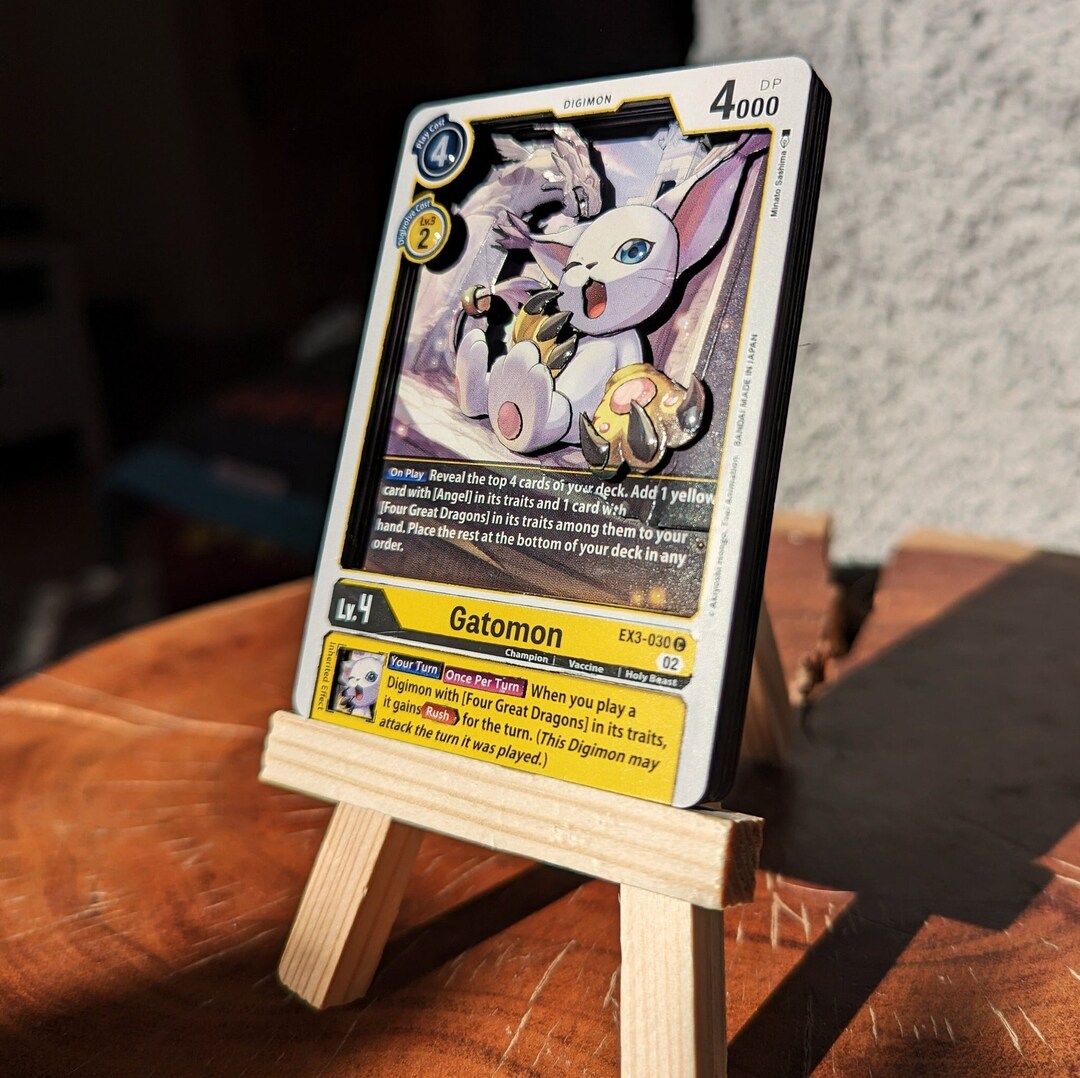 Gatomon digimon 3D Trading Card - Etsy