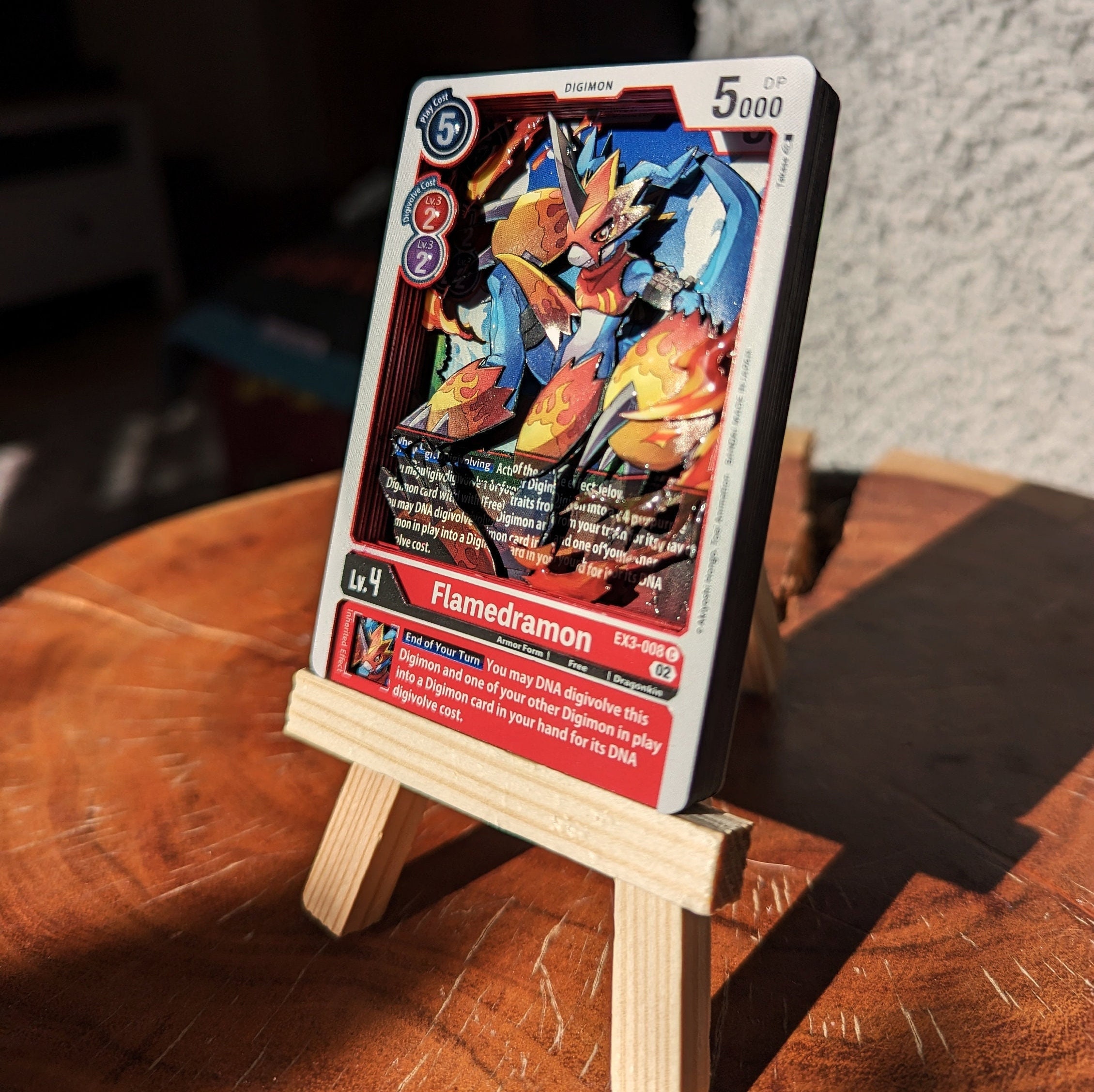 Flamedramon digimon 3D Trading Card - Etsy