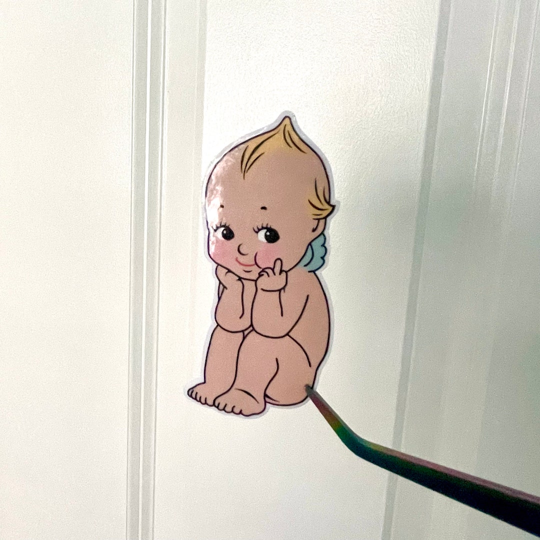 Middle Finger Baby Sticker | Cute Stationary Sticker | Kawaii Baby ...