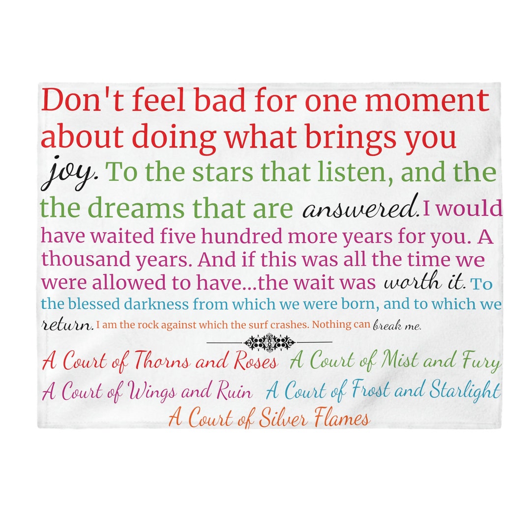 ACOTAR Series Quotes Velveteen Plush Blanket, ACOTAR Merch, Plush ...