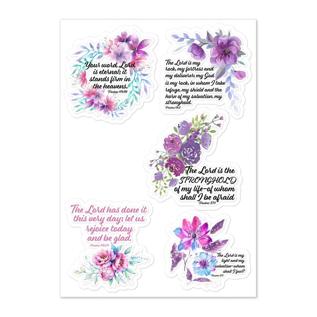 Bible Verses, Sticker Sheet, Psalms Verses, Psalms Verses Sticker Sheet ...