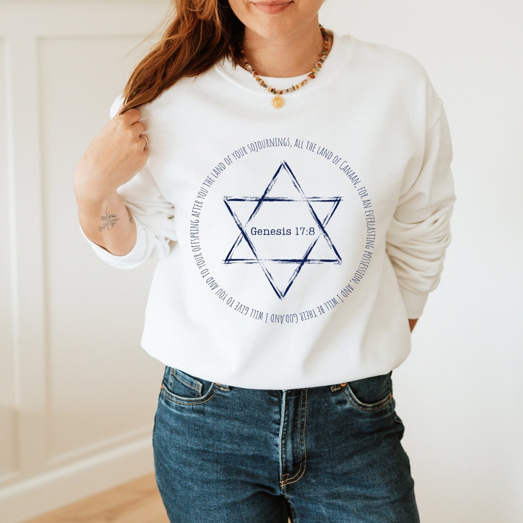Genesis 17 Star of David Sweatshirt, Israeli Support Crewneck, Jewish ...
