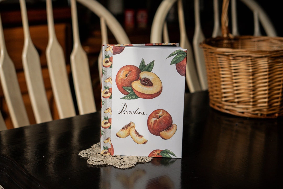 Vintage Peach Journal, Botanical Hardcover Notebook, Fruit Print ...