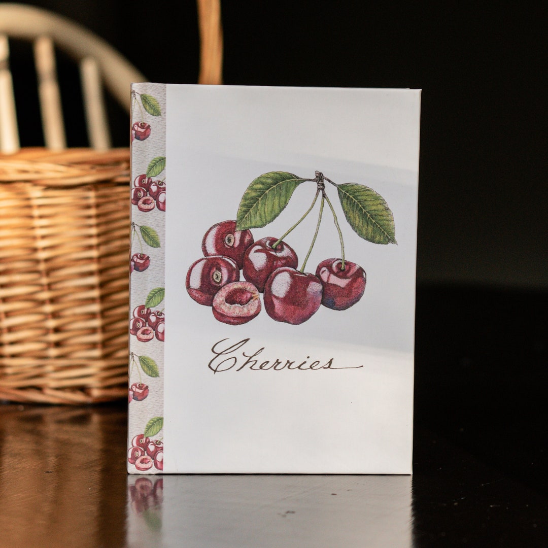 Vintage Cherry Notebook, Hardcover Journal, Botanical Fruit Print ...