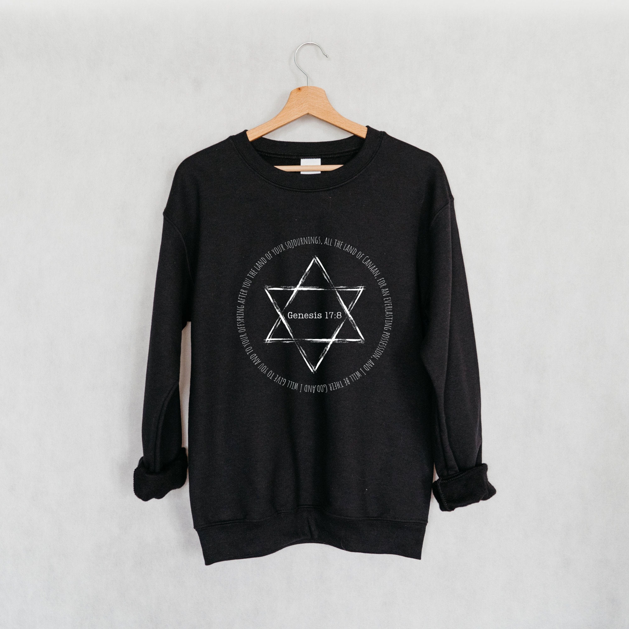 Genesis 17 Star of David Sweatshirt, Israeli Support Crewneck, Jewish ...