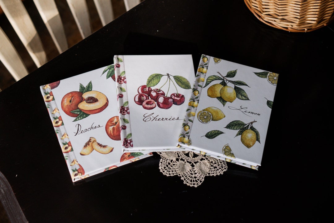 Fruit Vintage Notebooks, Hardcover Botanical Journal, Lemon Print ...