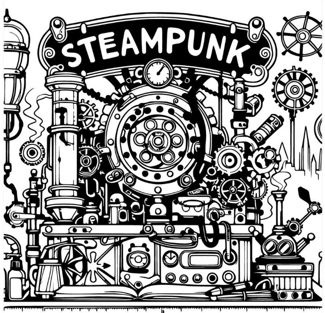 Steampunk Coloring Book - Etsy