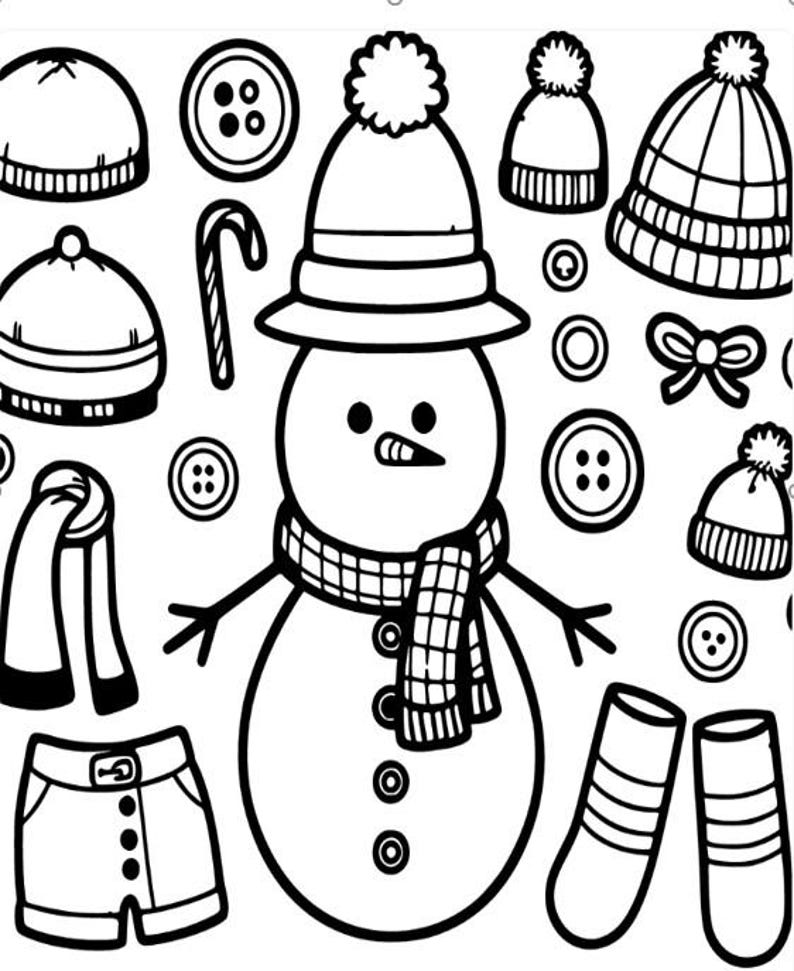 Winter-themed Coloring Book - Etsy