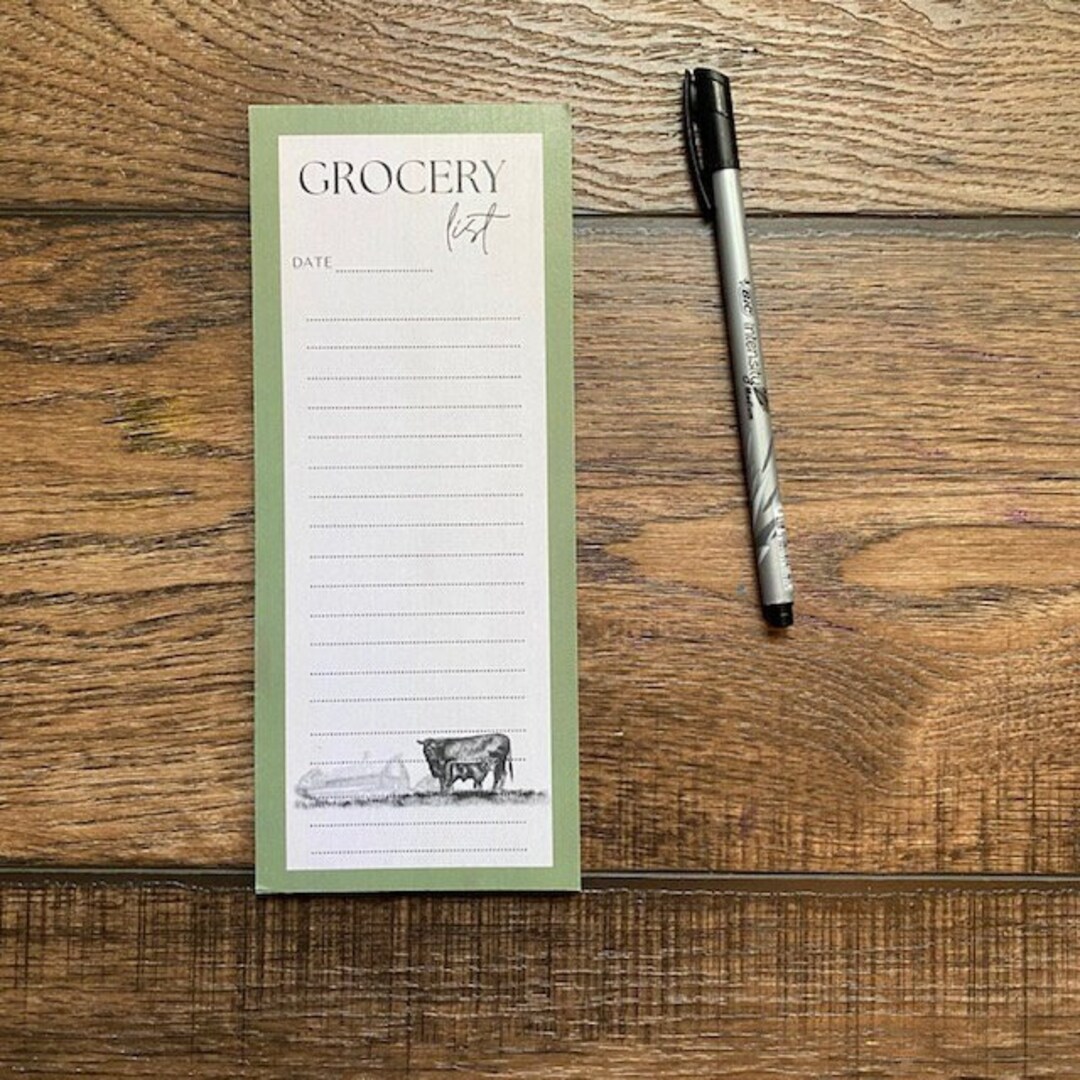 Magnetic Grocery List Notepad Farm Themed - Etsy