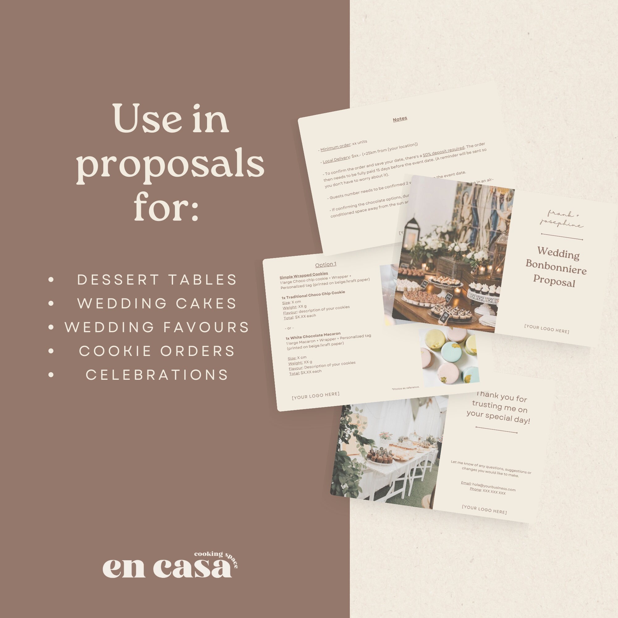 Wedding Catering Proposal Template Wedding Bonbonniere Proposal ...