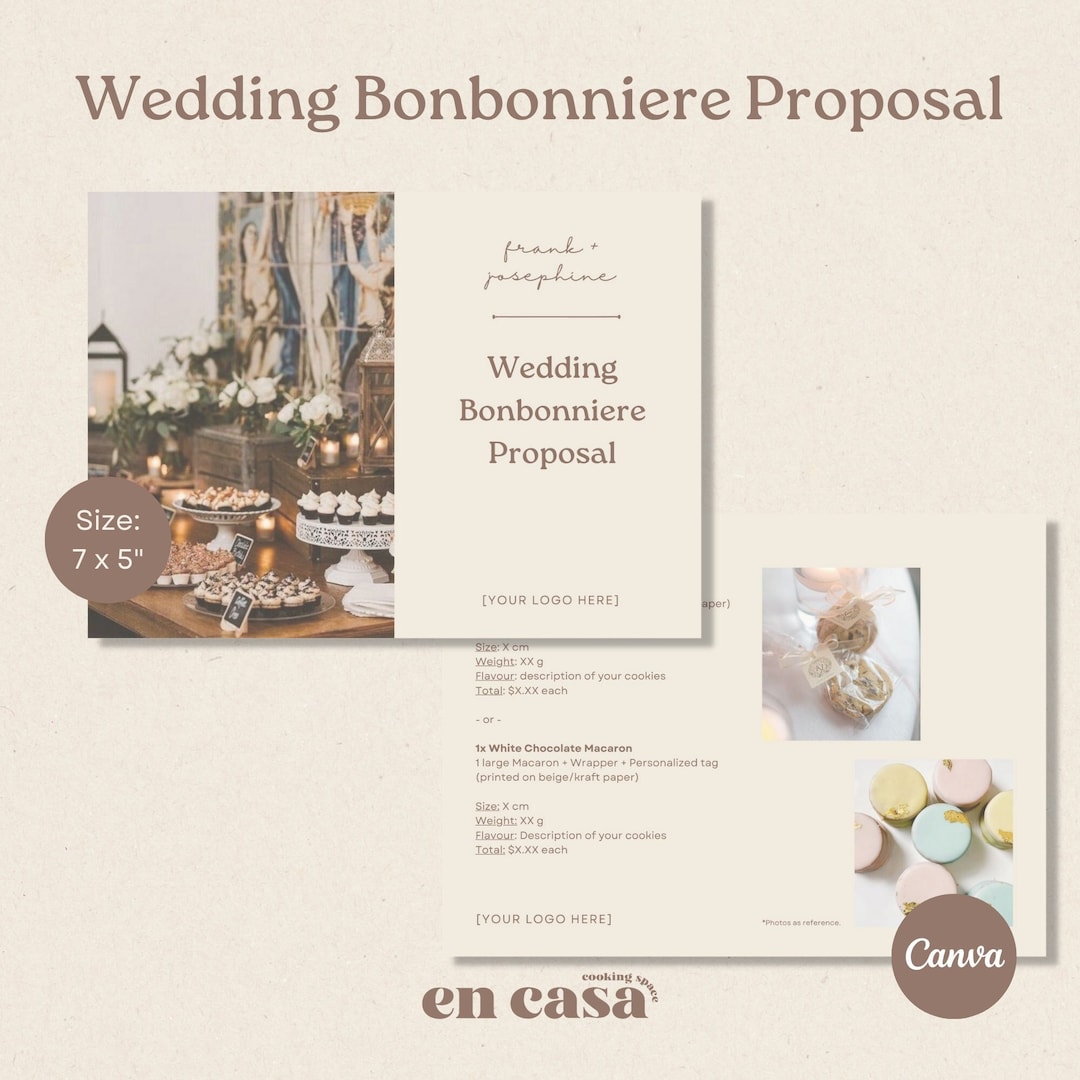 Wedding Catering Proposal Template Wedding Bonbonniere Proposal ...
