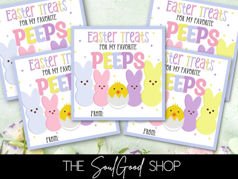 Editable Pastel Peep Easter Tags | Printable | Easter Treat Tag | Easter Gift Tag | Kid Easter ...