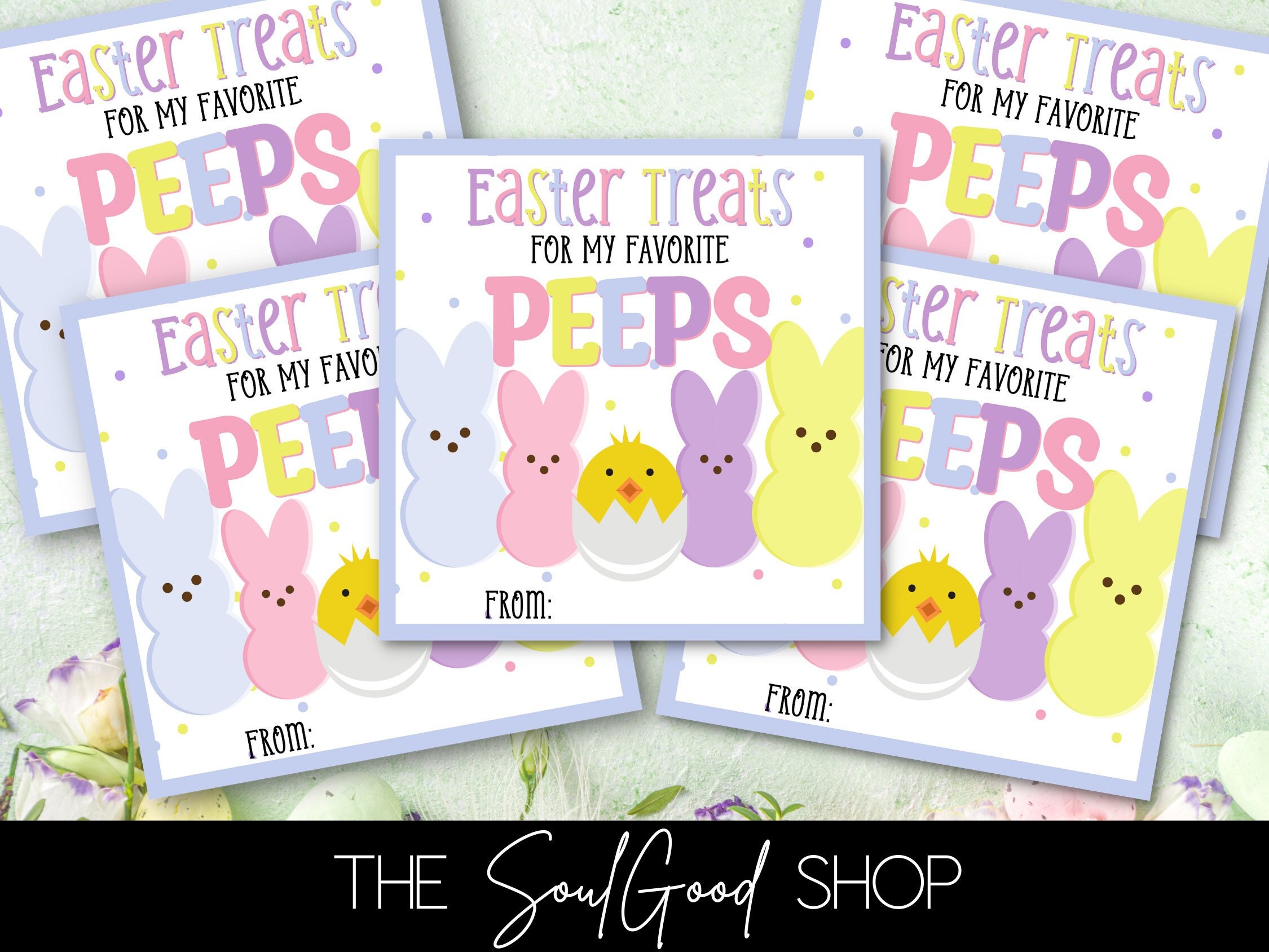 Editable Pastel Peep Easter Tags | Printable | Easter Treat Tag ...