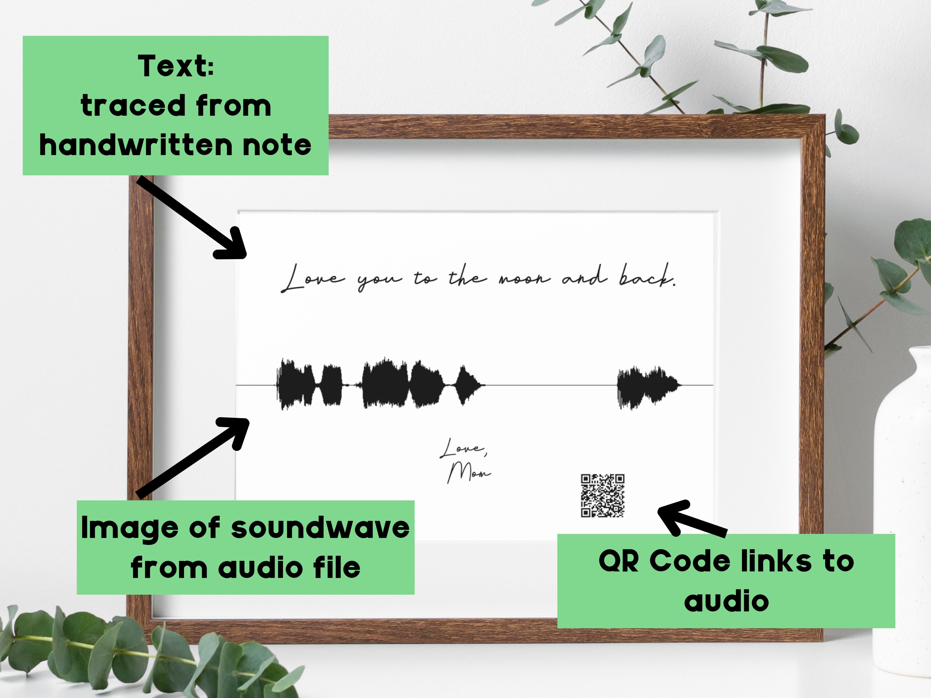 Custom Soundwave Created From Audio With QR Code | Handwriting | Custom ...