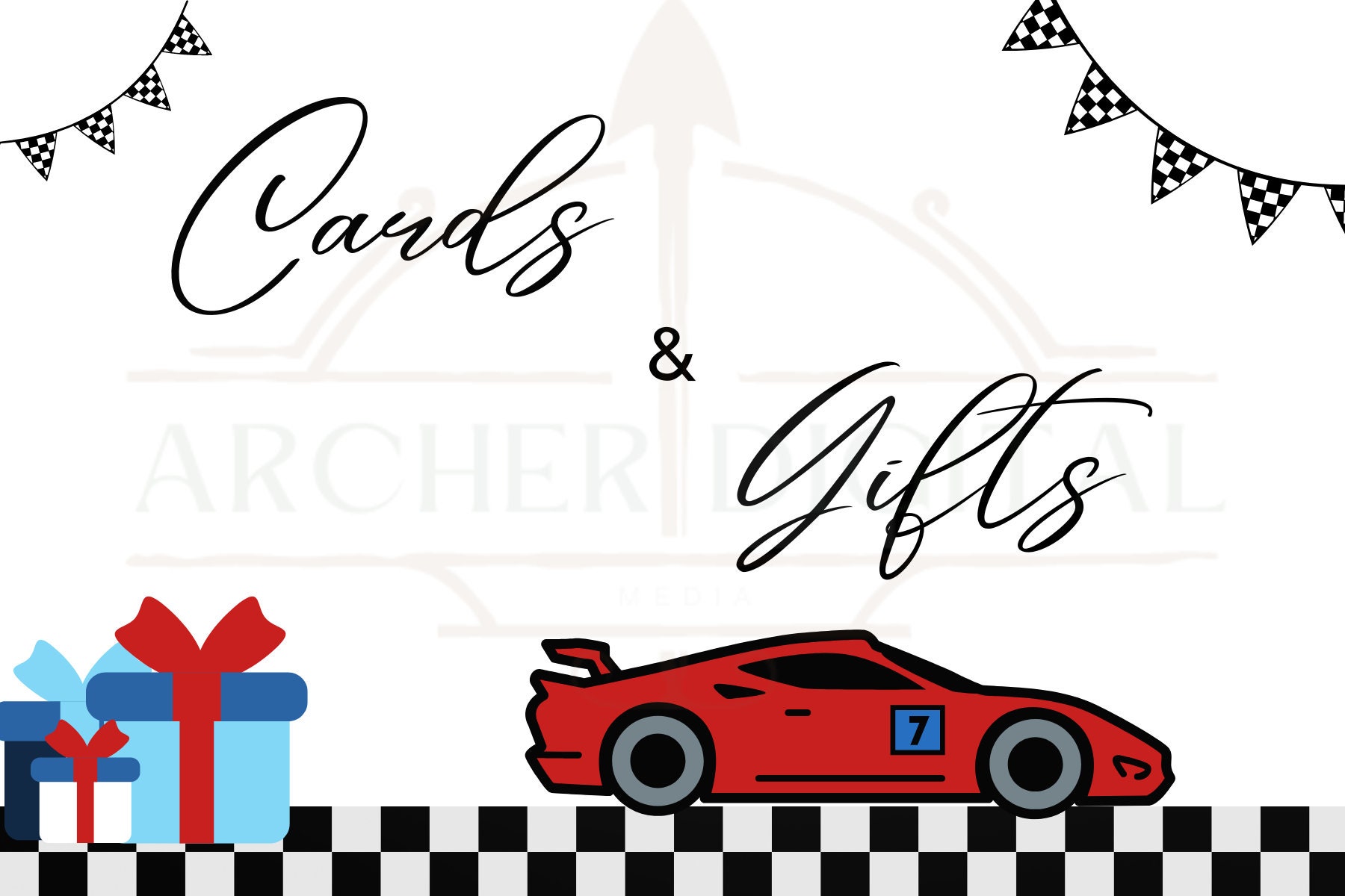 Racing Party Table Cards - Etsy