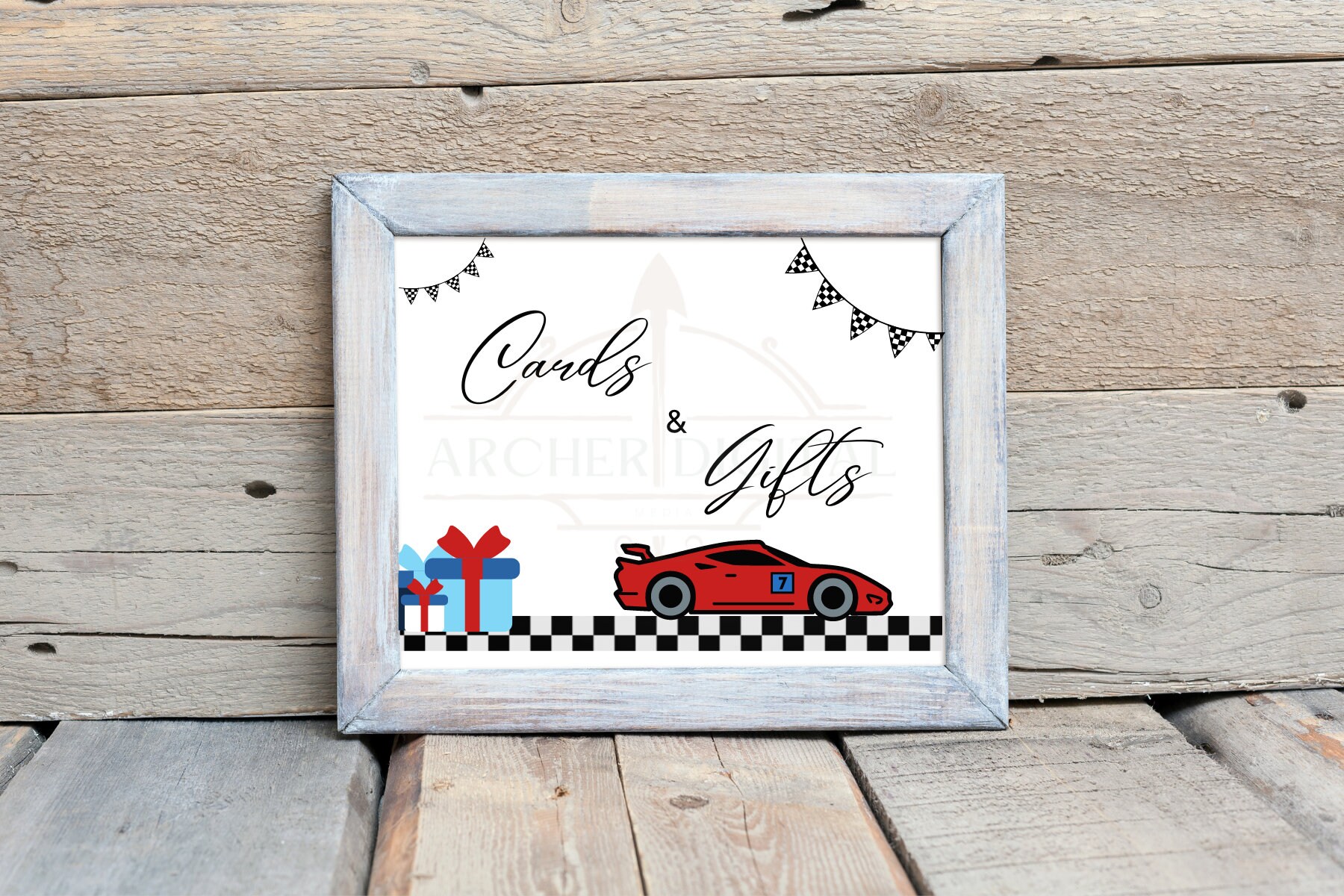 Racing Party Table Cards - Etsy