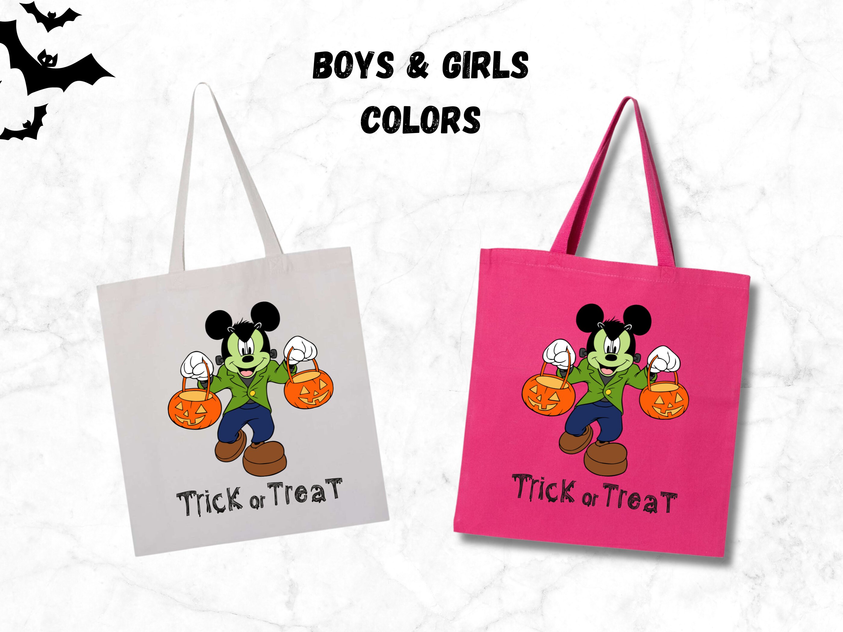 Mickey Mouse Frankenstein Trick or Treat Tote Bag, Halloween Spooky ...