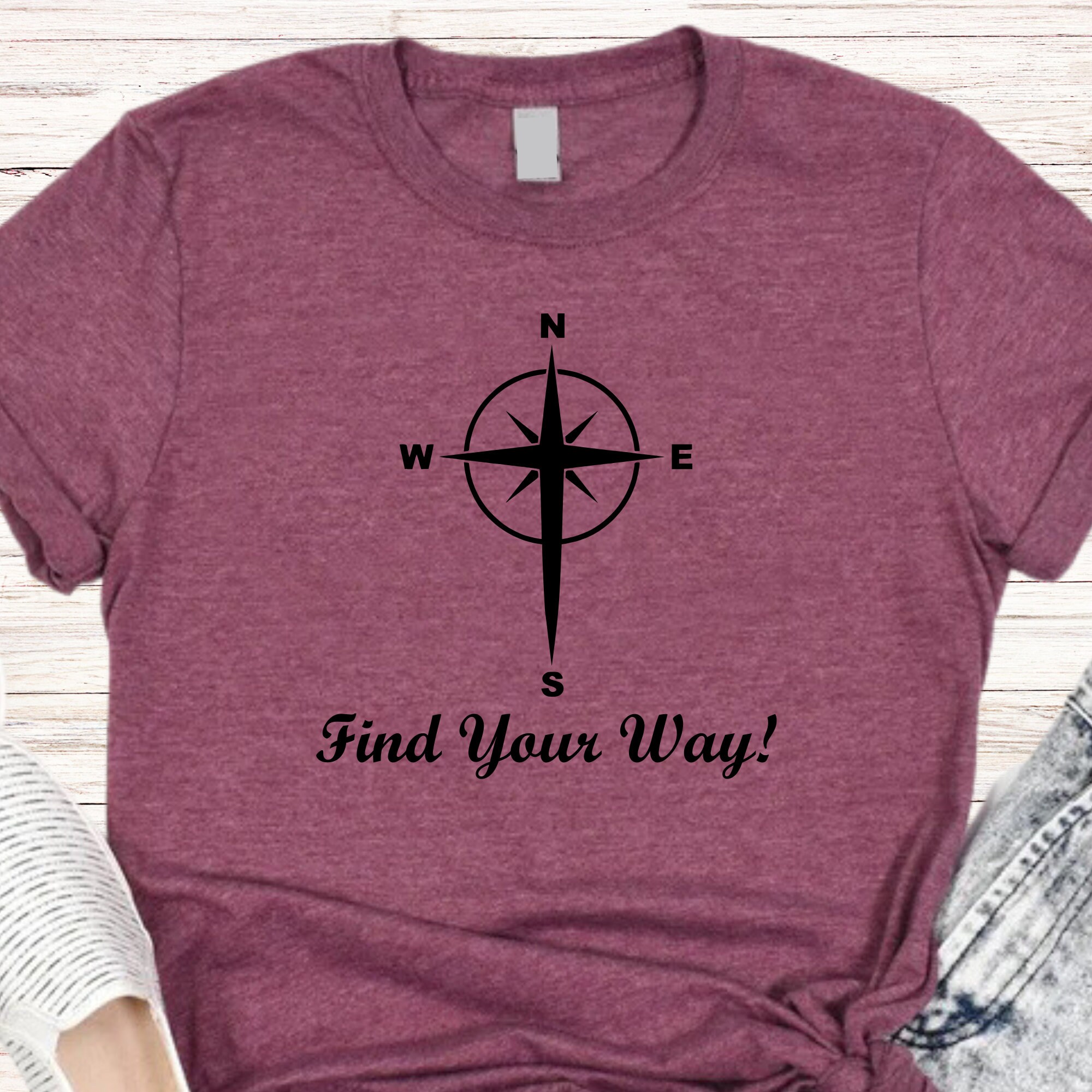 Find Your Way Cross Compass T-shirt Inspirational Christmas - Etsy
