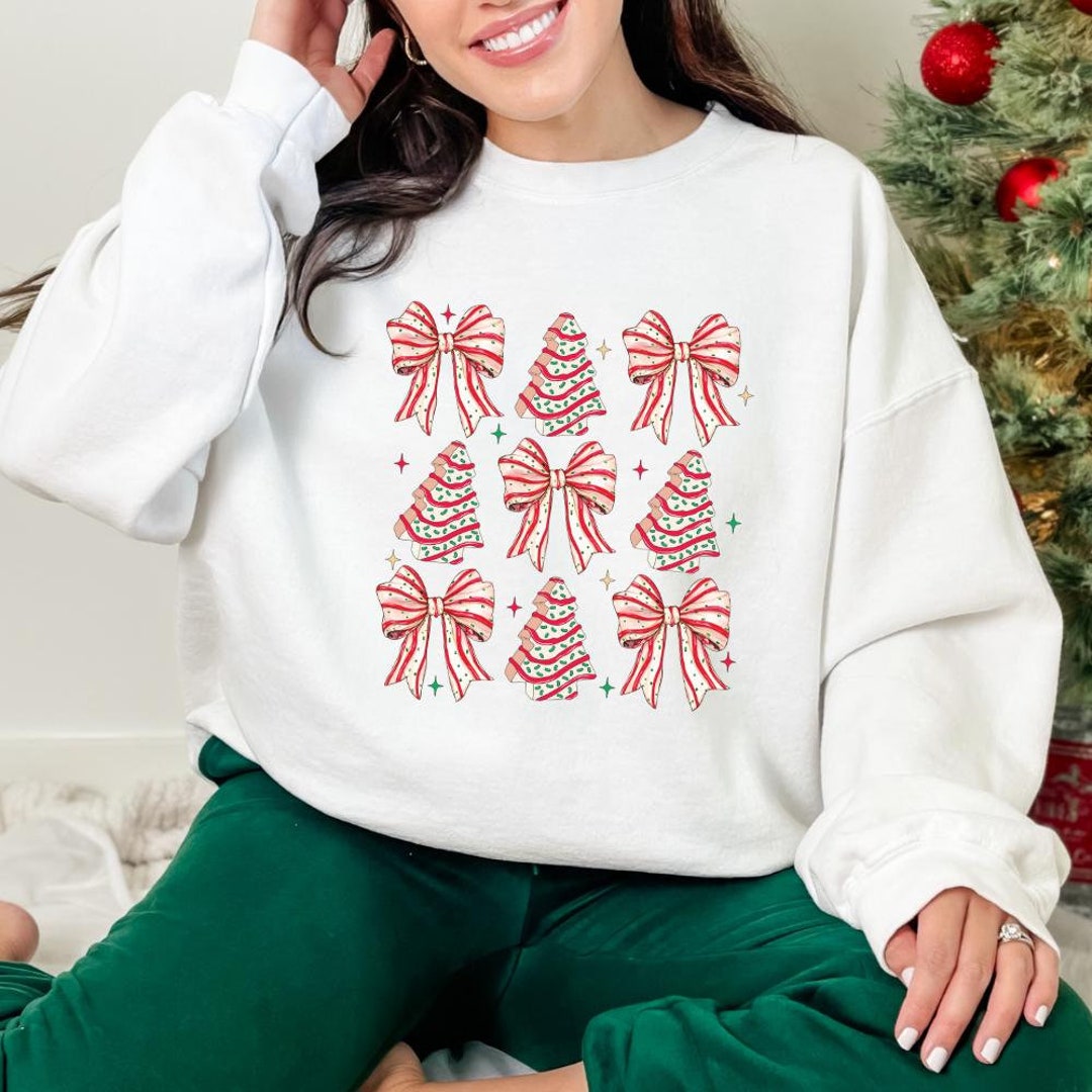 Christmas Tree Cake Sweatshirt: Coquette Holiday Sweater - Etsy