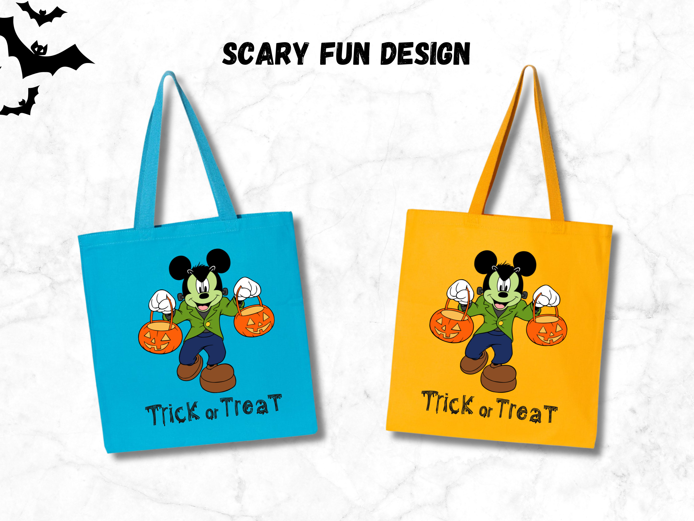 Mickey Mouse Frankenstein Trick or Treat Tote Bag, Halloween Spooky ...