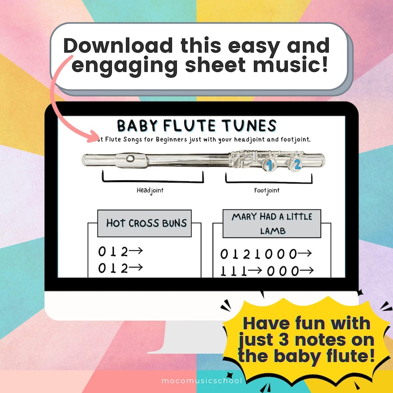 Beginner Flute Songs | First Lesson Sheet Music (digital Download) - Etsy