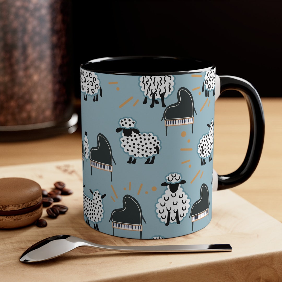 Musical Bah-bah Sheep and the Piano Ceramic Mug With Color Inside ...