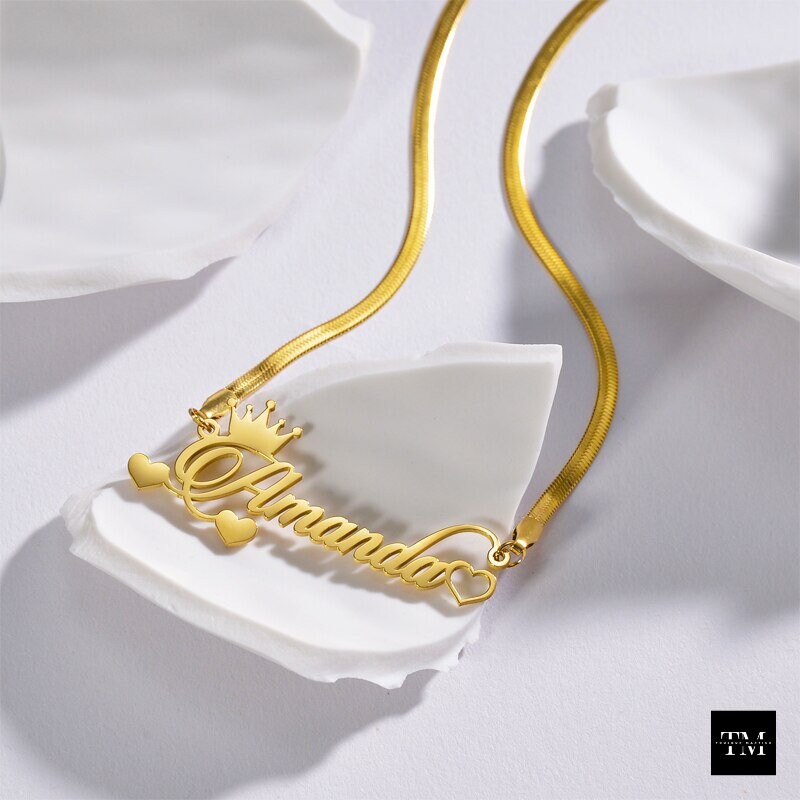 Custom Name Necklace Blade Chain, Custom Name Necklace With Bold Blade ...