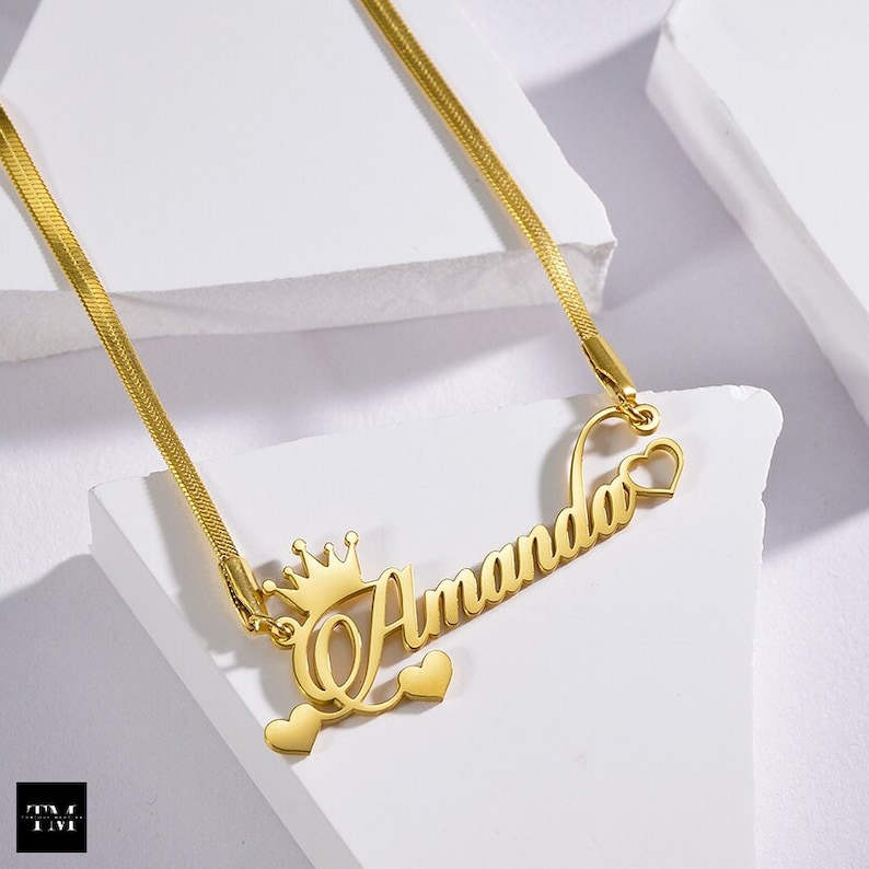 Custom Name Necklace Blade Chain, Custom Name Necklace With Bold Blade ...