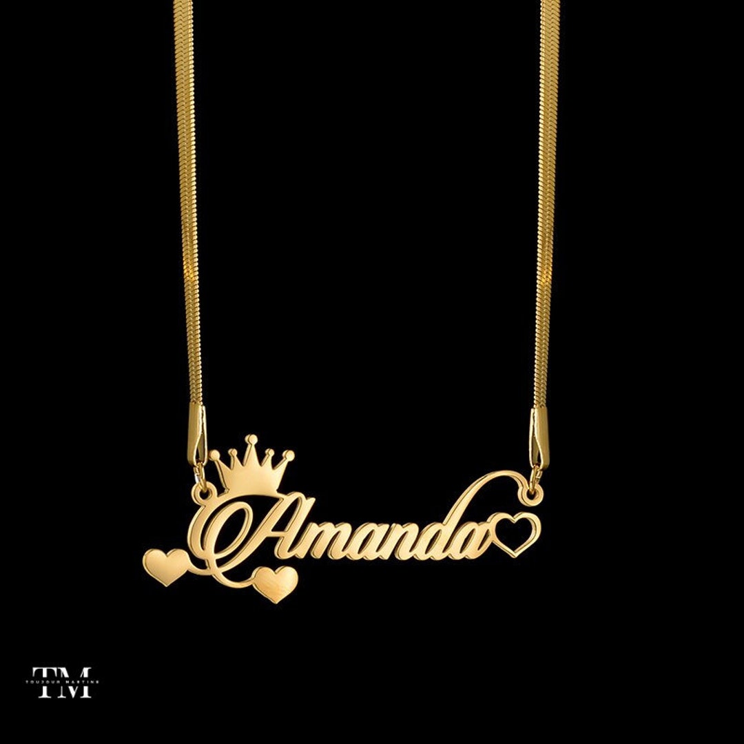 Custom Name Necklace Blade Chain, Custom Name Necklace With Bold Blade ...