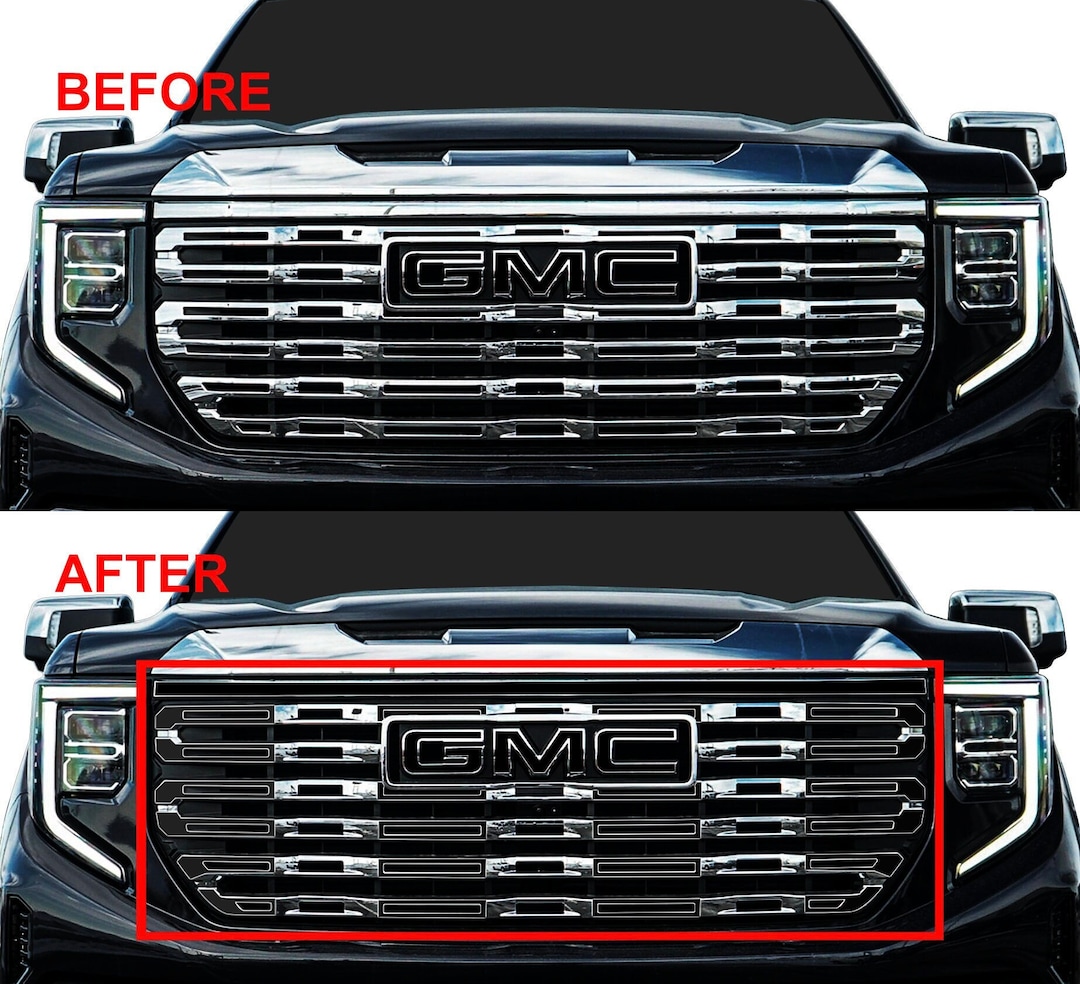 2022 2023 GMC Sierra Denali Grill 1500 DECALS/ Black OVERLAYS Ultimate ...