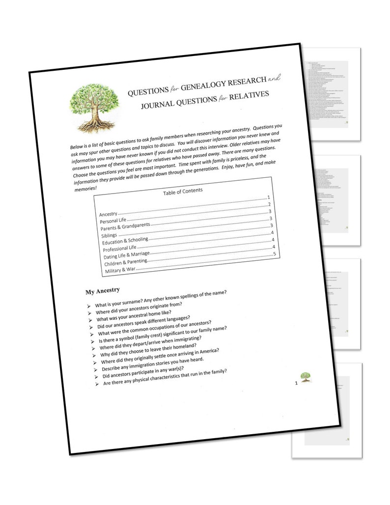 Ancestry Interview Questions | Family History Interview Questions ...