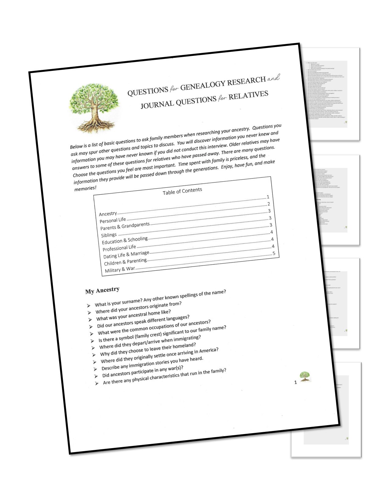 Ancestry Interview Questions | Family History Interview Questions ...